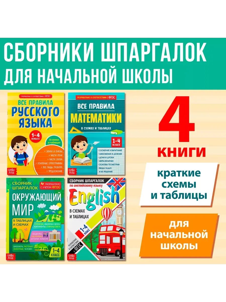 Книги для детей Шпаргалки для начальной школы