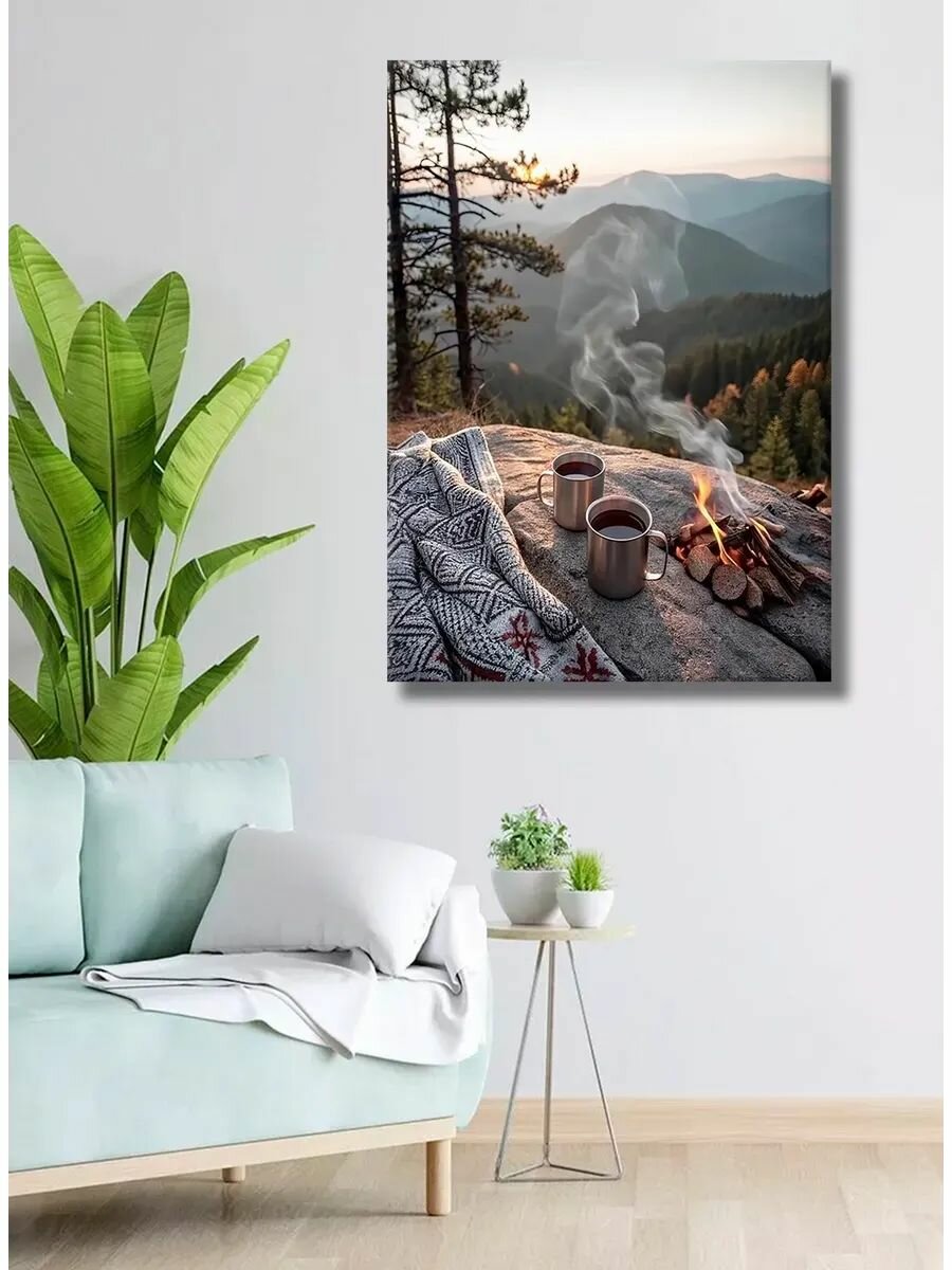 Картина "Тепло у огня", интерьерная 30х40см 1шт.