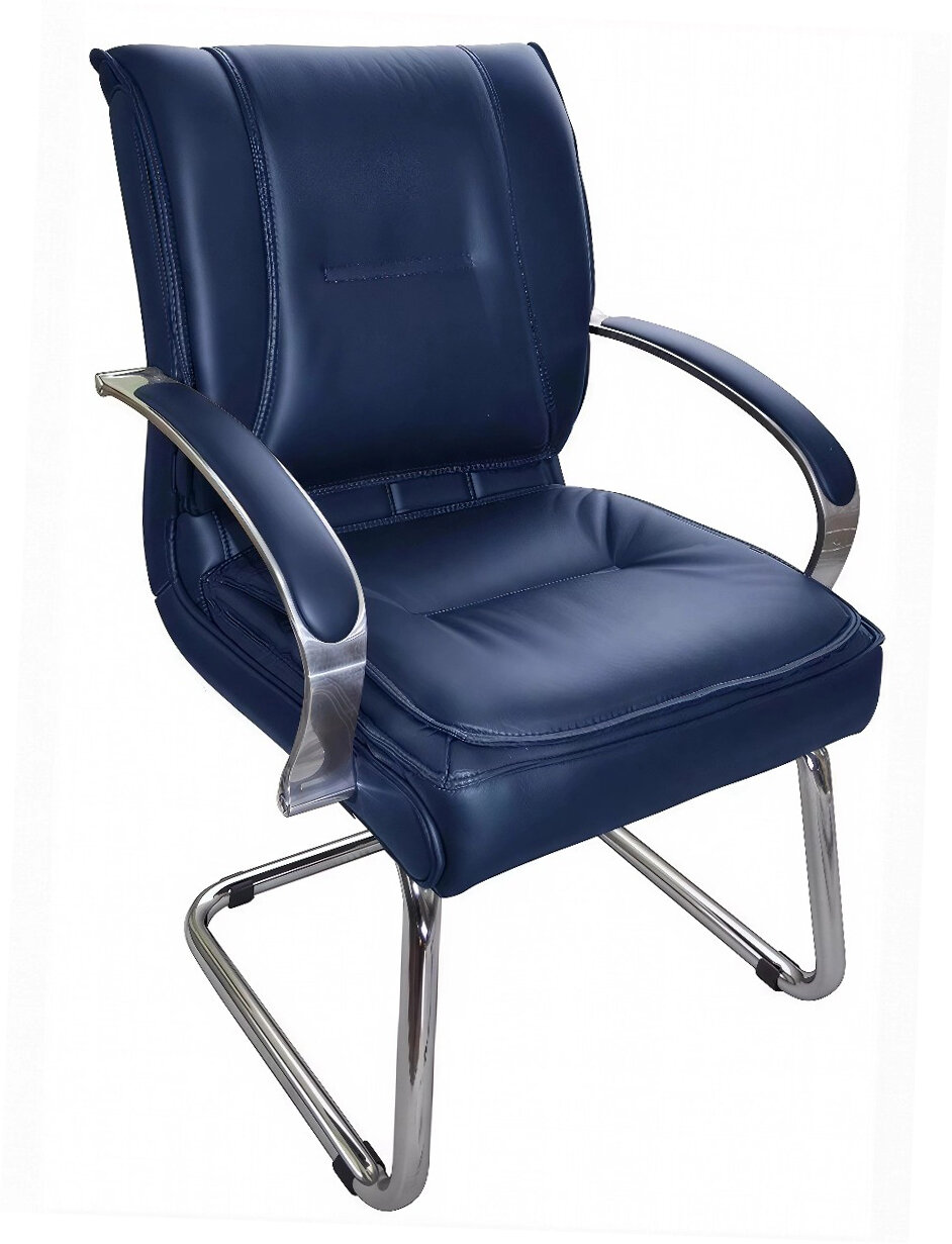 Кресло для конференц-зала Factor Лорд 2ХС, обивка экокожа, цвет синий