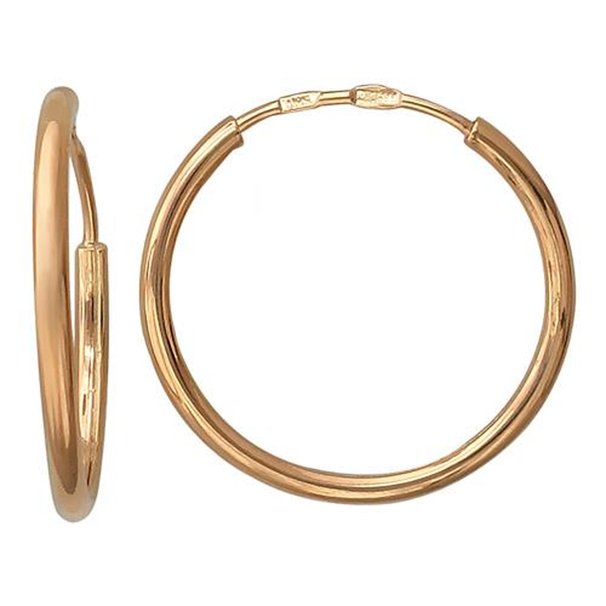 Серьги конго, красное золото, 375 проба