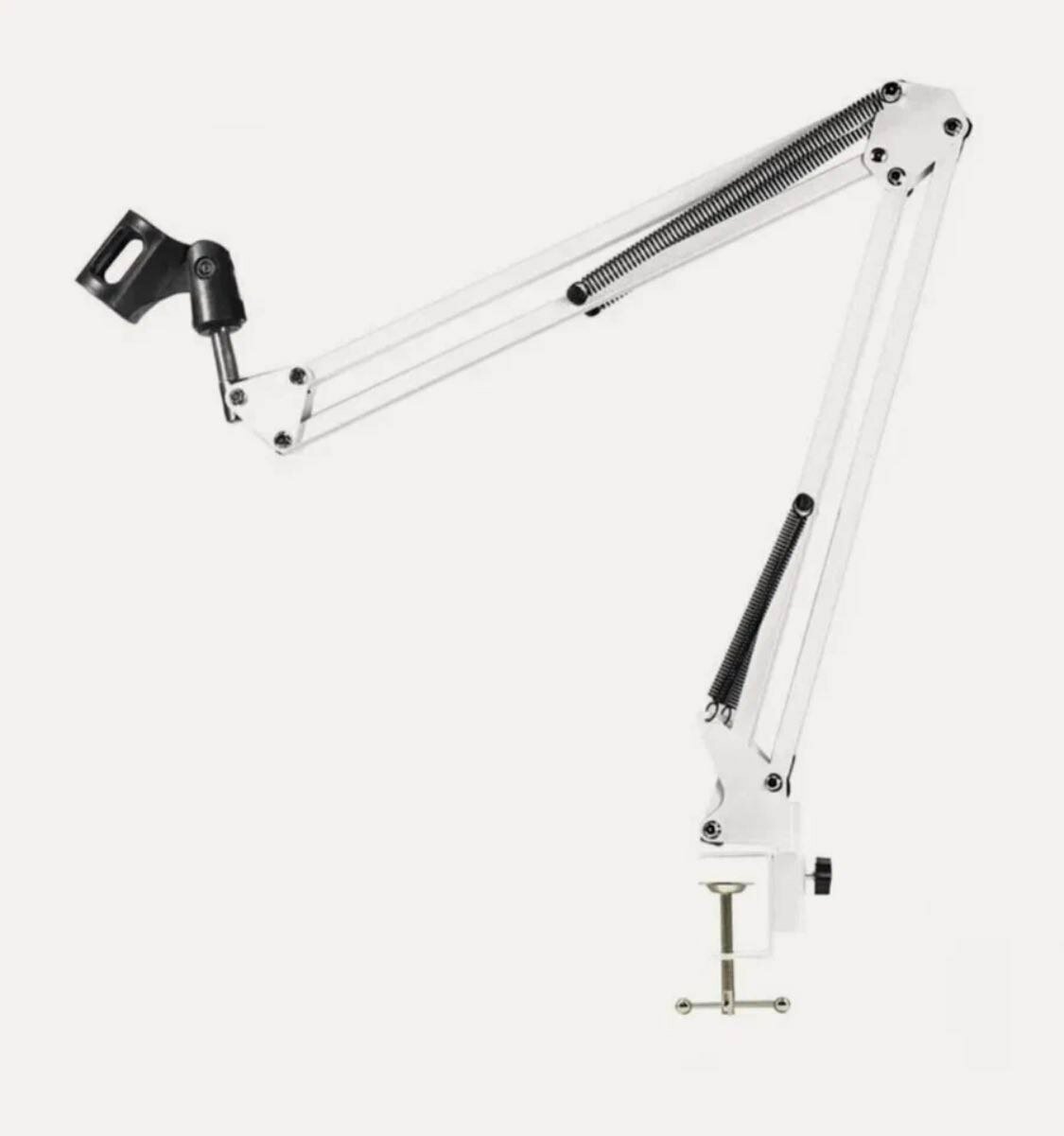 Пантограф настольный, кронштейн-стойка для микрофона белый.