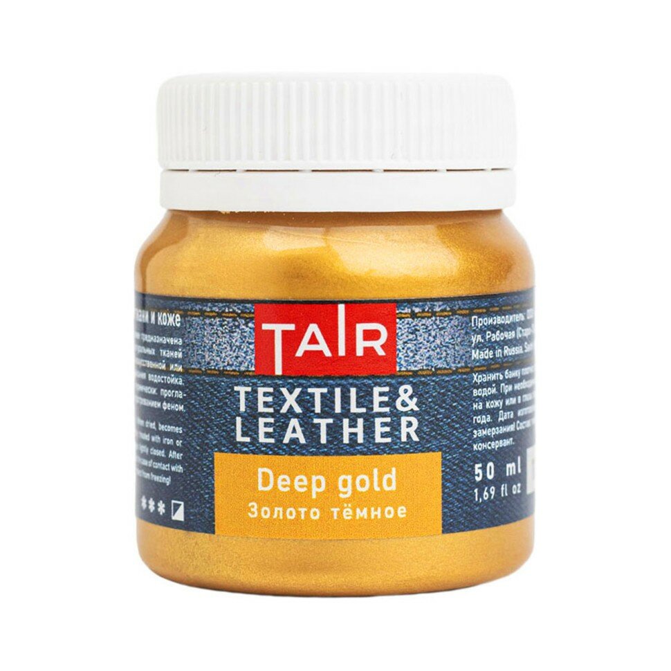 Краска по ткани и коже Золото темное Таир, 50мл, артикул 812122