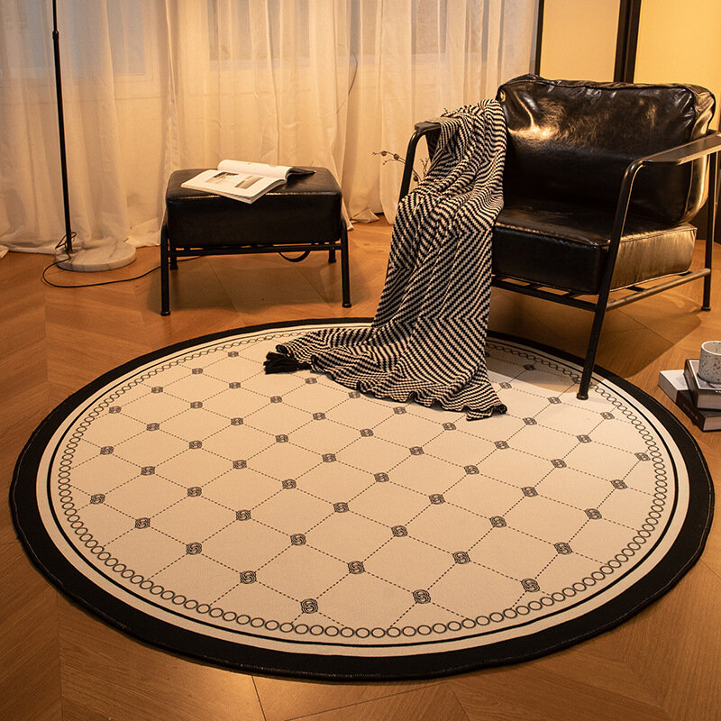Винтажный круглый ковер во французском стиле/подушка для вращающегося кресла/противоскользящий круглый ковер,80*80 cm