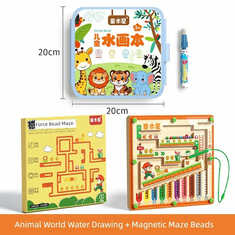 Водная художественная тетрадь с магнитной лабиринтом и ручкой: обучение цветам и цифрам для малышей