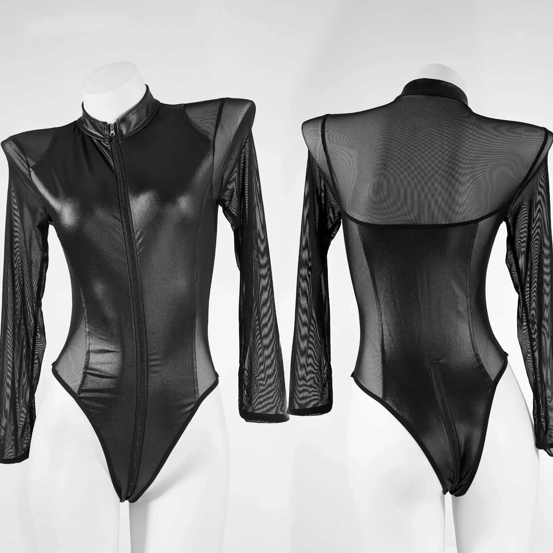 Кожаное боди для взрослых, сексуальное нижнее белье, костюм для ролевых игр, женское Черный, L