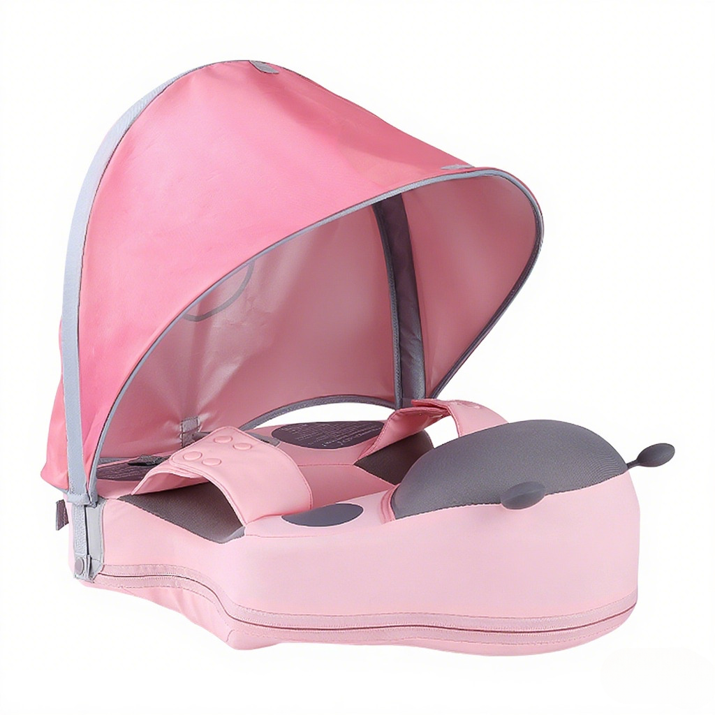 Мамбобейби Милый детский плавательный круг Не надувной плавательный круг для малышей Мягкий водонепроницаемый дружелюбный к коже тренажер для плавания для детей от 8 до 36 месяцев Мальчики и девочки с солнцезащитным козырьком