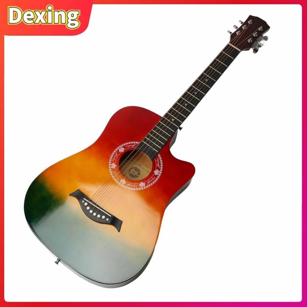 38-дюймовая акустическая гитара, стильный комплект для начинающих, для детей и взрослых