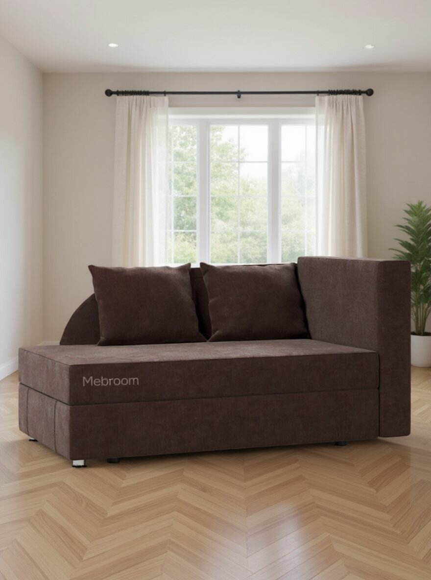 Диван-кровать угловой выкатной "Малютка" с ящиком для белья, велюр