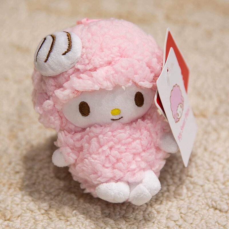 Санрио Пианино Сливочный Овечка Брелок, 12 см, Милый Мультяшный Аксессуар для Рюкзаков