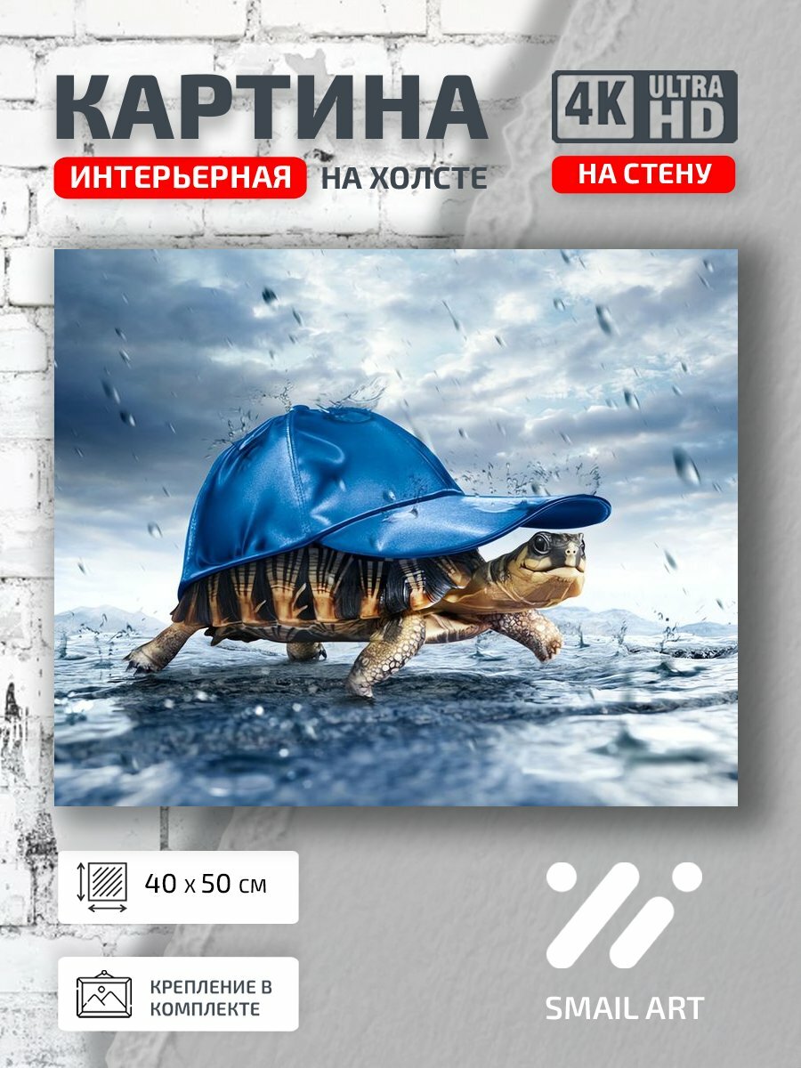 Картина на холсте интерьерная 40 на 50 на стену Кепке Mood для офиса атмосфера интерьер