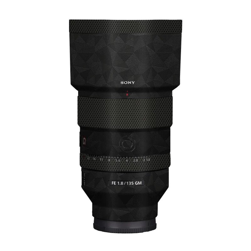 Защитная пленка 3M полного покрытия для объектива Sony FE 135mm F1.8 GM - черный северный треугольник, минималистичный