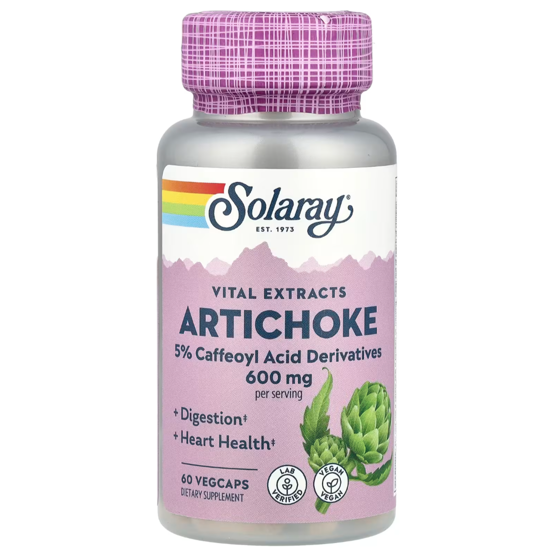 Solaray Artichoke Leaf Extract - Артишок 60 вегетарианских капсул