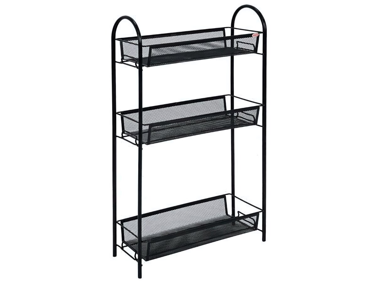 Этажерка сборно-разборная «Ладья 13», 3 корзины, сталь, черный цвет