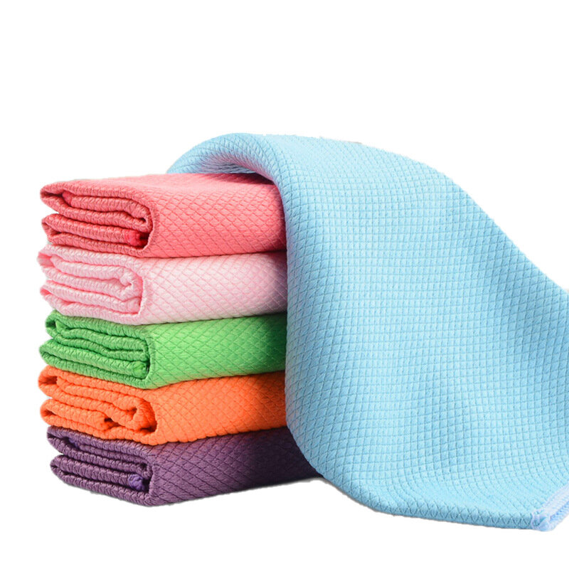 Двусторонняя тряпка для мытья стекла из корейского стекла с чешуей рыбы от производителя, не оставляет следов воды.