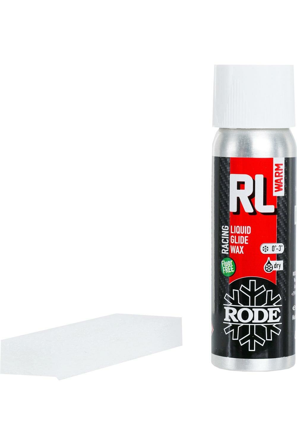 Бесфтористый парафин скольжения жидкий RODE Racing Liquid Warm 0C°. -3C° 80 ml