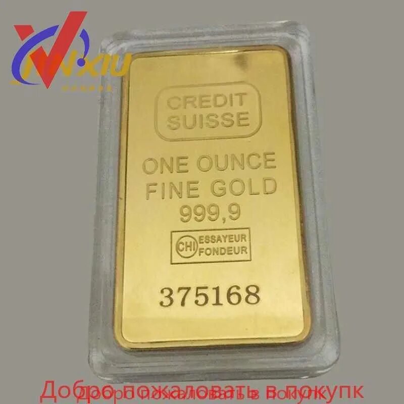 Точная копия 24-каратного позолоченного слитка с многослойным покрытием. Коллекция памятных монет в стиле современного искусства
