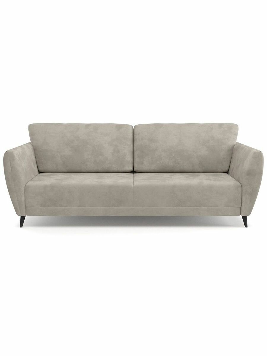 Диван-кровать раскладной PUSHE Фабьен Smart 140, велюр серый Nebby 304