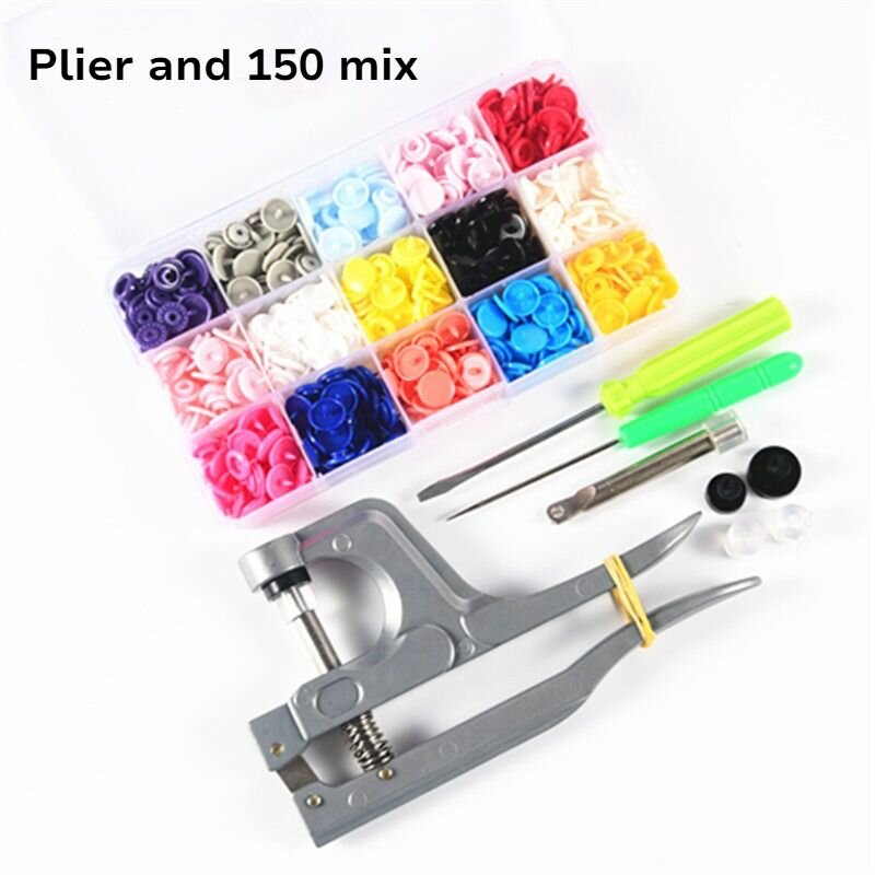 Комплект ручной пресс и кнопки, c контейнер для хранения.