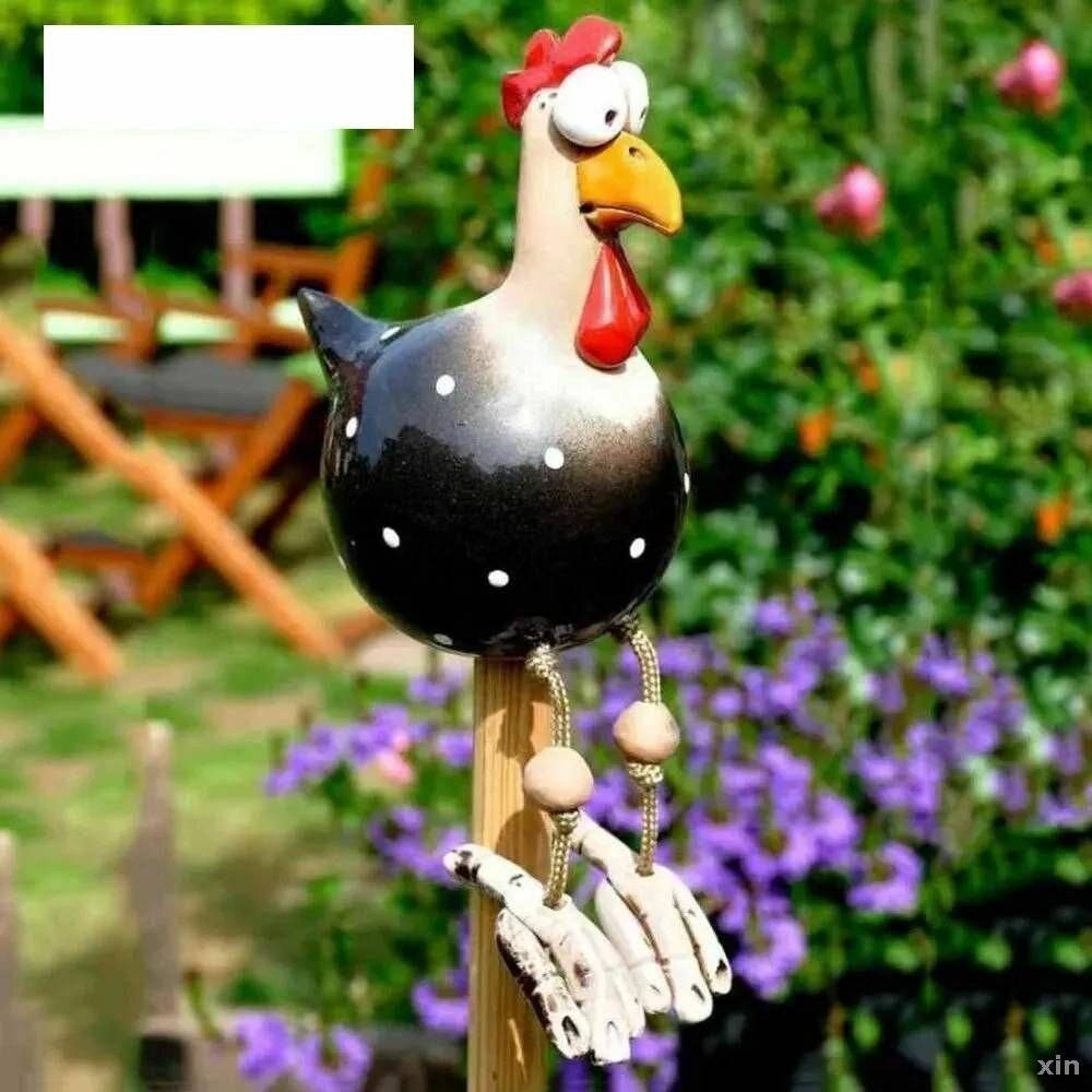 Забавный эксклюзивный цыпленок для декора сада длинноногий