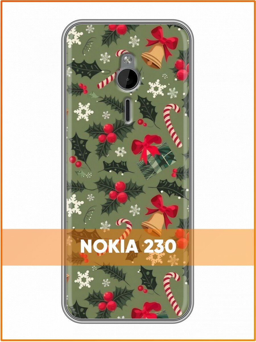 Чехол для Nokia 230 с принтом Новый год (Нокиа 230)