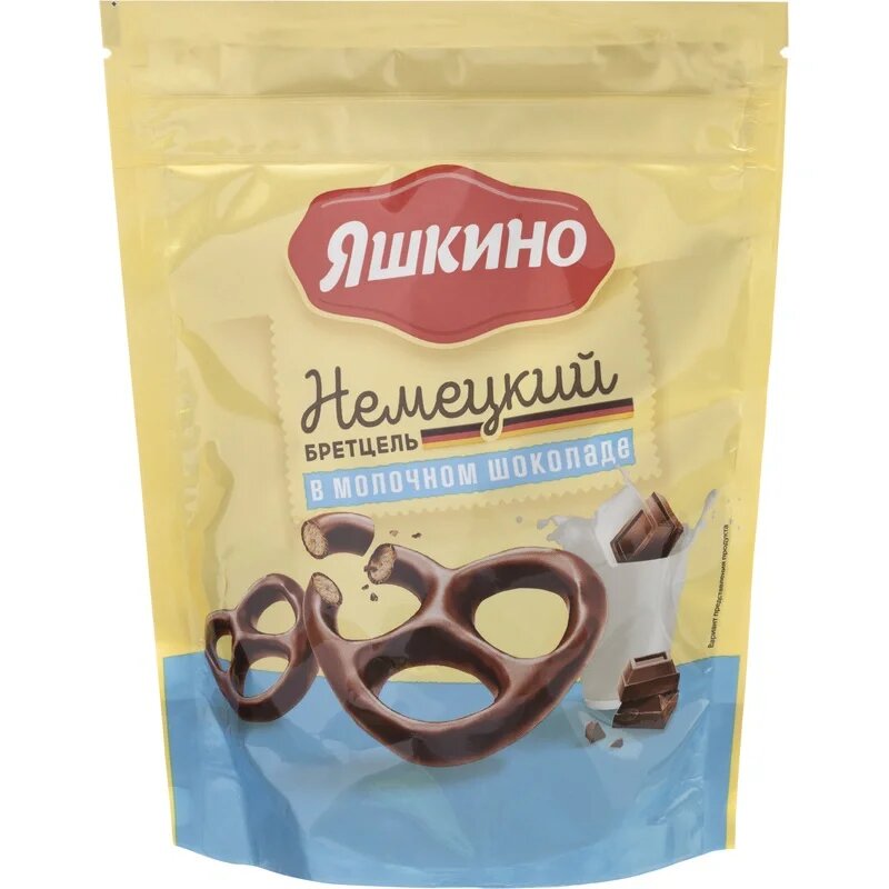 Крендельки Яшкино Бретцель в молочном шоколаде 90 г, 2327382