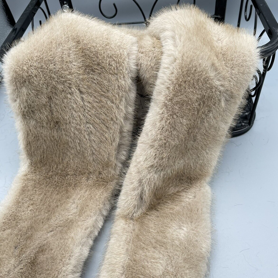 Новая ткань из искусственного меха норки с высоким и низким ворсом, двухцветная окрашенная, заостренная серебристо-голубая норка, высота ворса 12 мм, 45160 см, доступно несколько вариантов