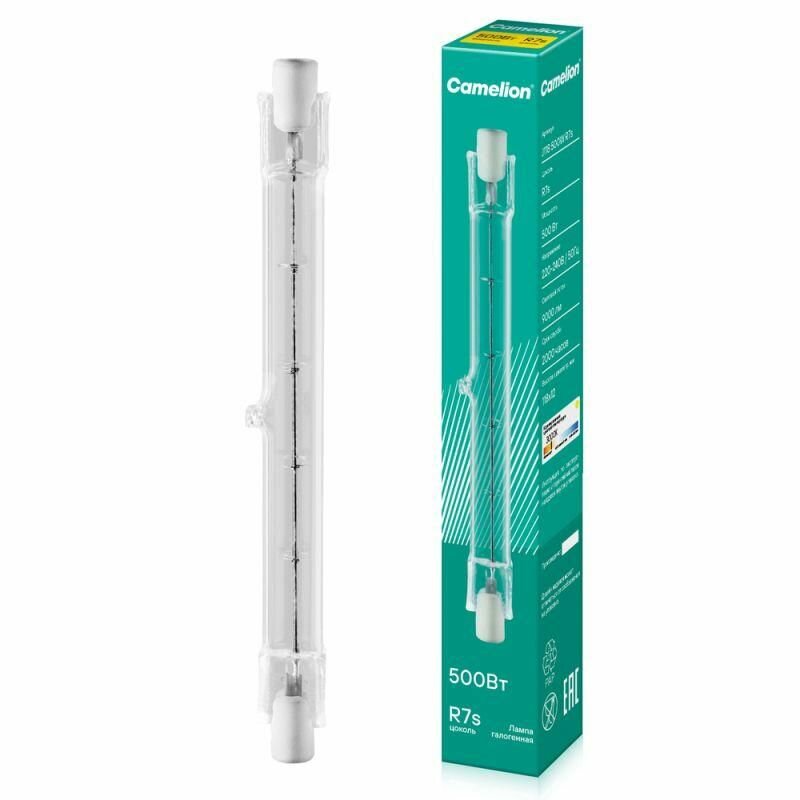 Лампа галогенная J118 500Вт линейная R7s 3000К 240В лин. 118мм Camelion 2937