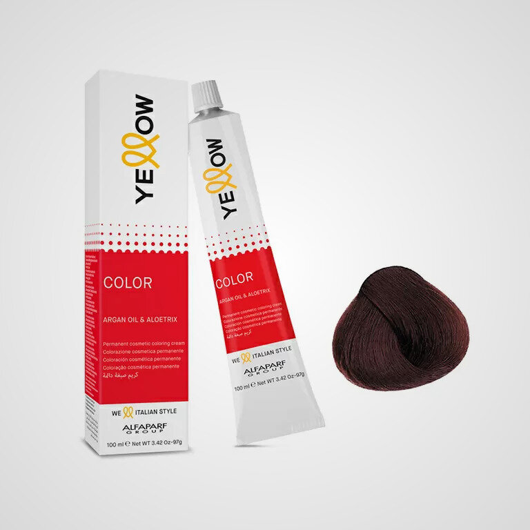 Ye Color Перманентная крем краска 5.66S 100 мл YELLOW PROFESSIONAL Ye Color Permanent Coloring Cream Краска 100 мл