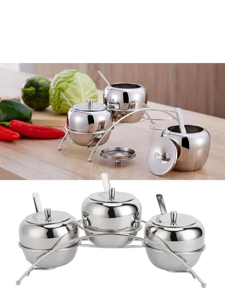 Емкости для специй на подставке с ложками