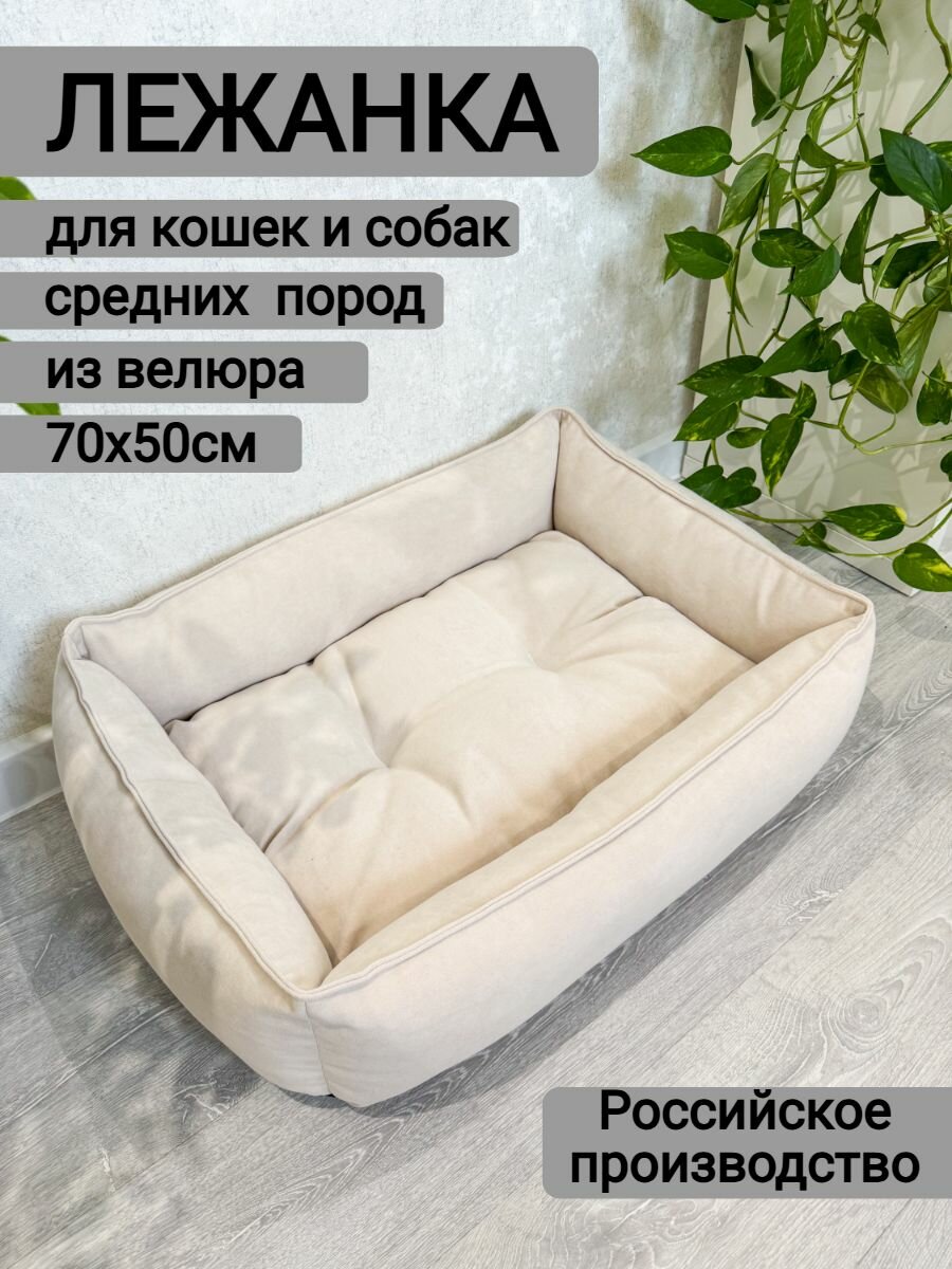Лежанка для собак средних пород и кошек 70х50 см