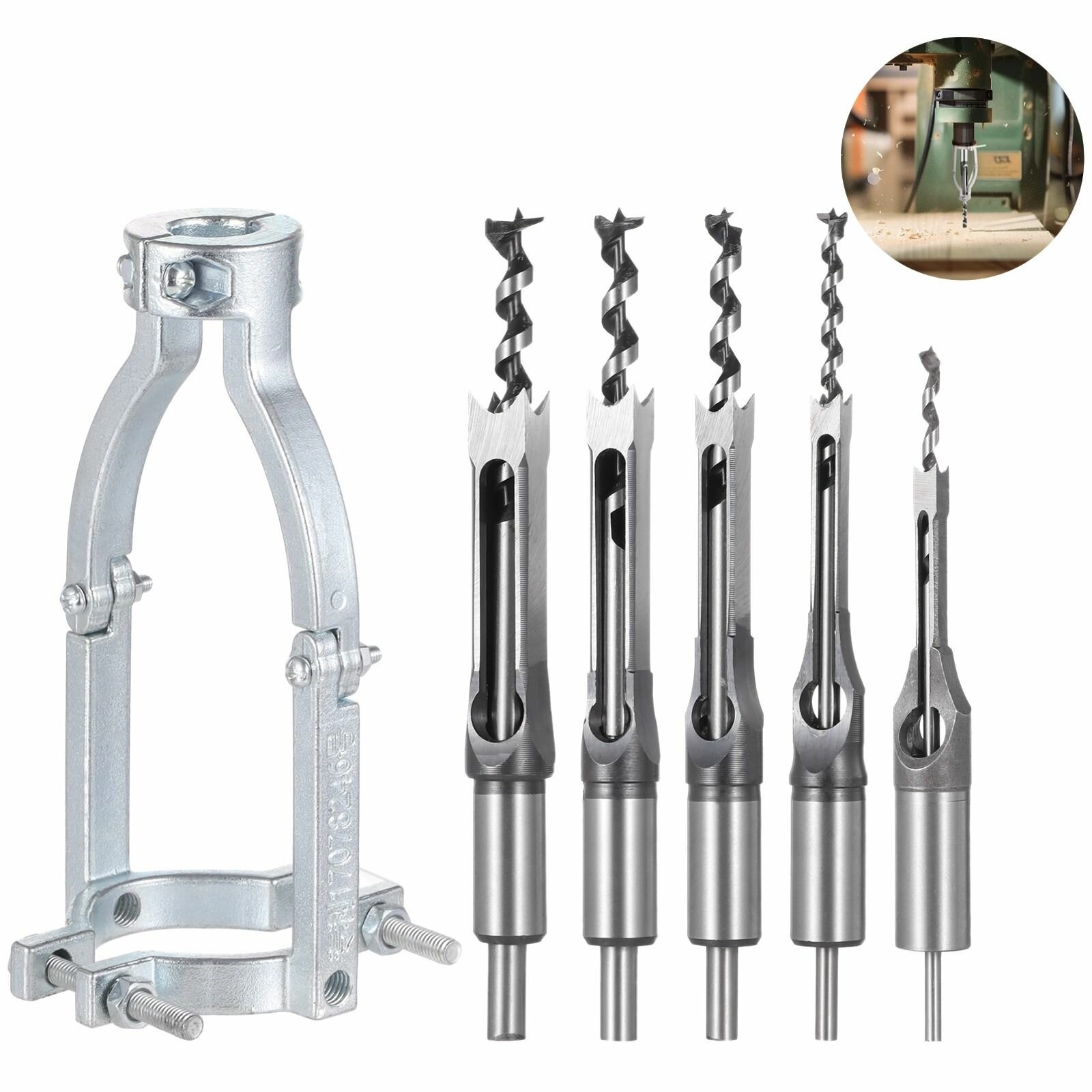 5 шт квадратных сверл для долбления отверстий в древесине, набор стамесок и адаптеров для дрели, аксессуары электроинструментов
