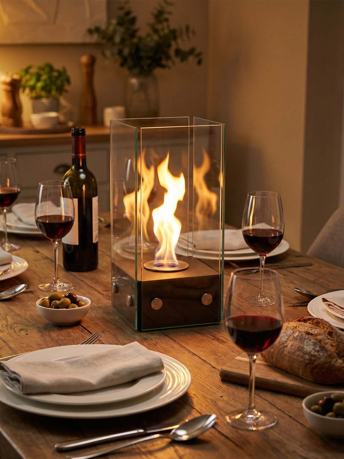 Биокамин. Бренд JHY DESIGN. Настольный мини-камин. Настольная установка. Живой огонь.