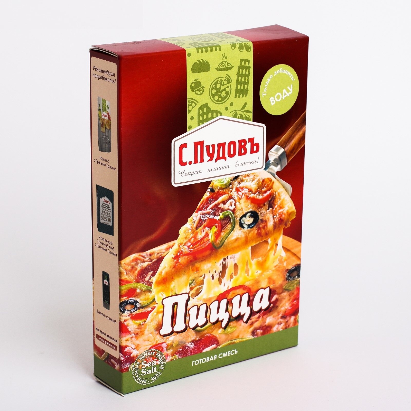 Мучная смесь С. Пудовъ "Пицца", для пиццы, высший сорт, без ГМО, 350г