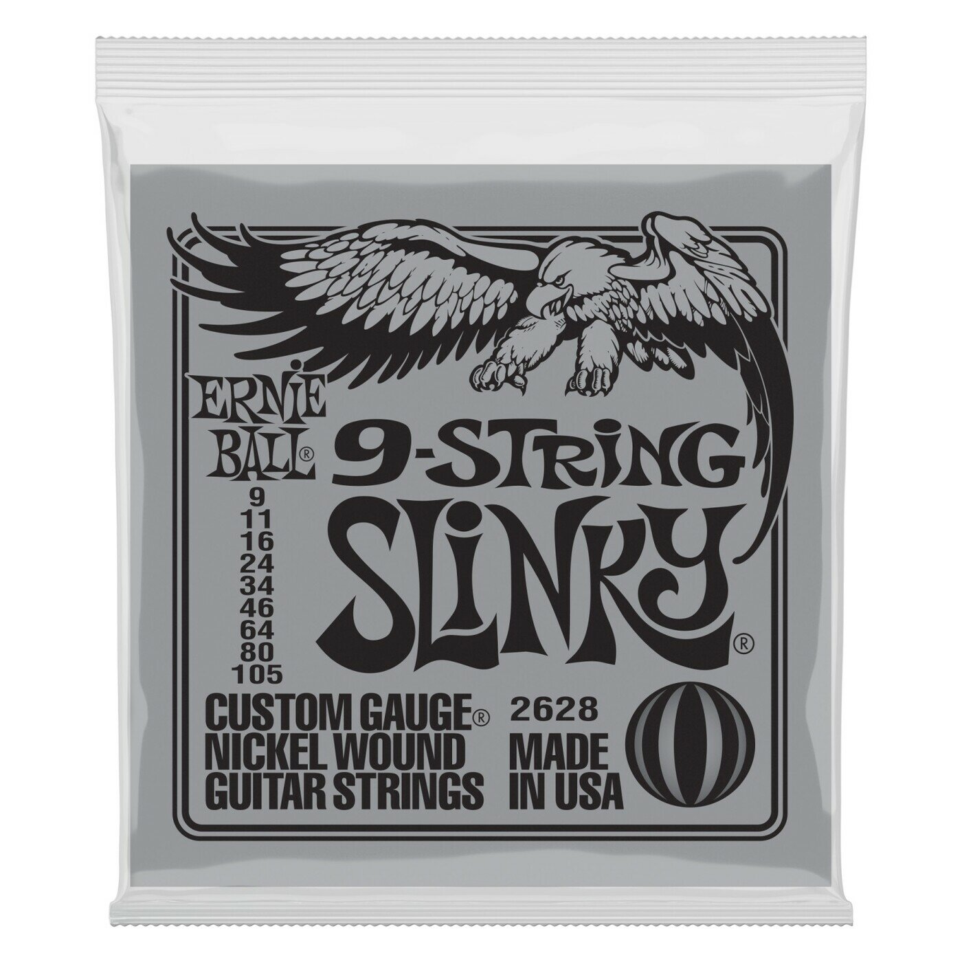 ERNIE BALL 2628 Nickel Wound Slinky 9-105 Струны для 9 струнной электрогитары
