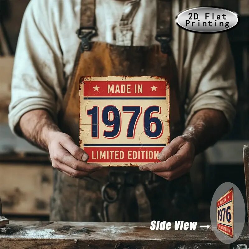 Винтажная Металлическая Табличка 1976 Года, 7,9 Дюйма, Ретро-алюминиевая Вывеска Для Бара, Гаража, Мансарды, Кафе