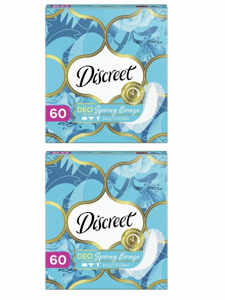 Discreet Прокладки ежедневные Deo Spring Breeze Multiform Trio, 60 шт, 2 уп