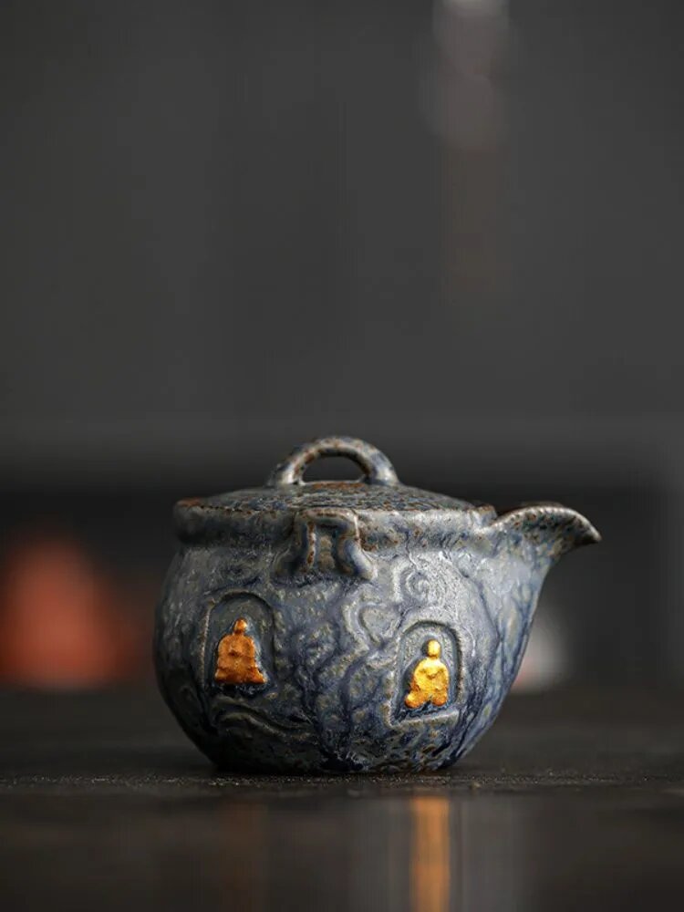 JIANGXINSHE Чайник заварочный "KJZQTL", 171 мл, бронза, глина, ручная работа
