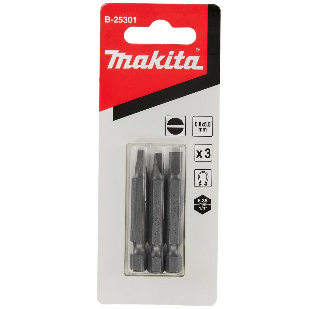 Насадка SL0.8x5.5, 50 мм, E-form (MZ), 3 шт. Makita B-25301