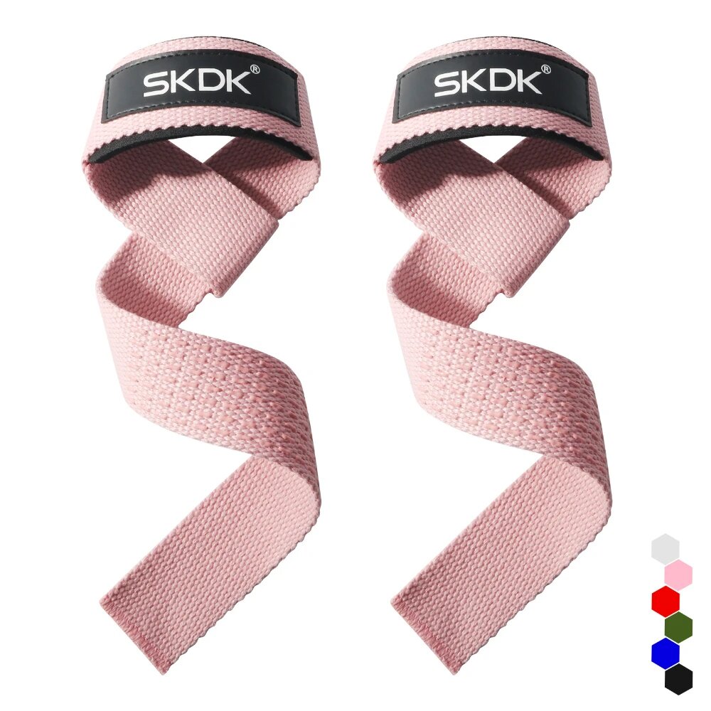 Ремни для подтягиваний SKDK, 2 шт, розовый