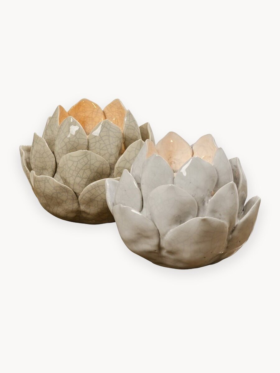 Керамический подсвечник Артишок - Maleva 13 см белый, Boltze, 1007329-2