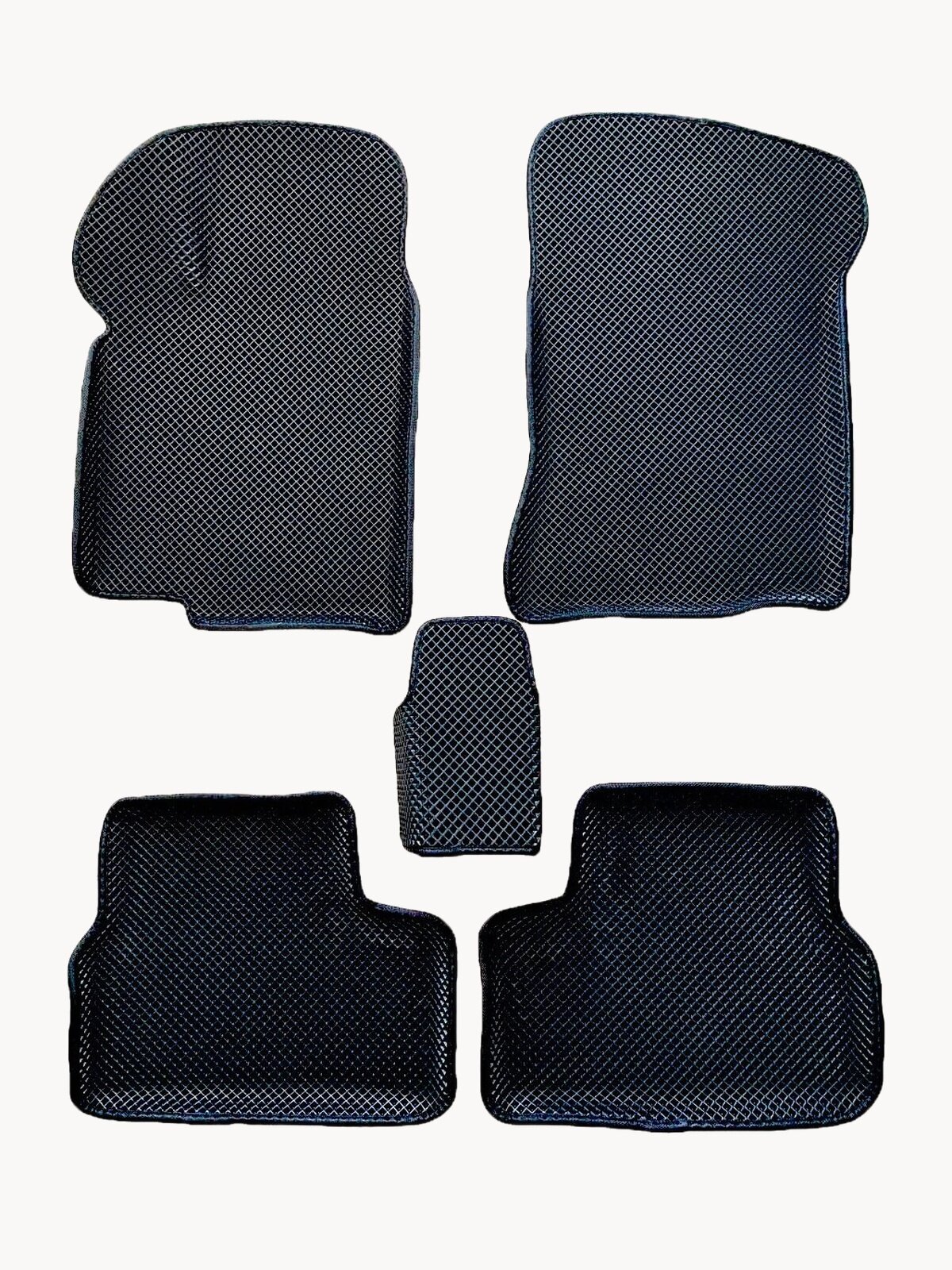 Ковры Гранта, Калина EVA "3D с бортами" черный кант комплект для Гранта Лада / Lada Granta / Калина / Kalina Cross / Датсун / Datsun / коврики в салон