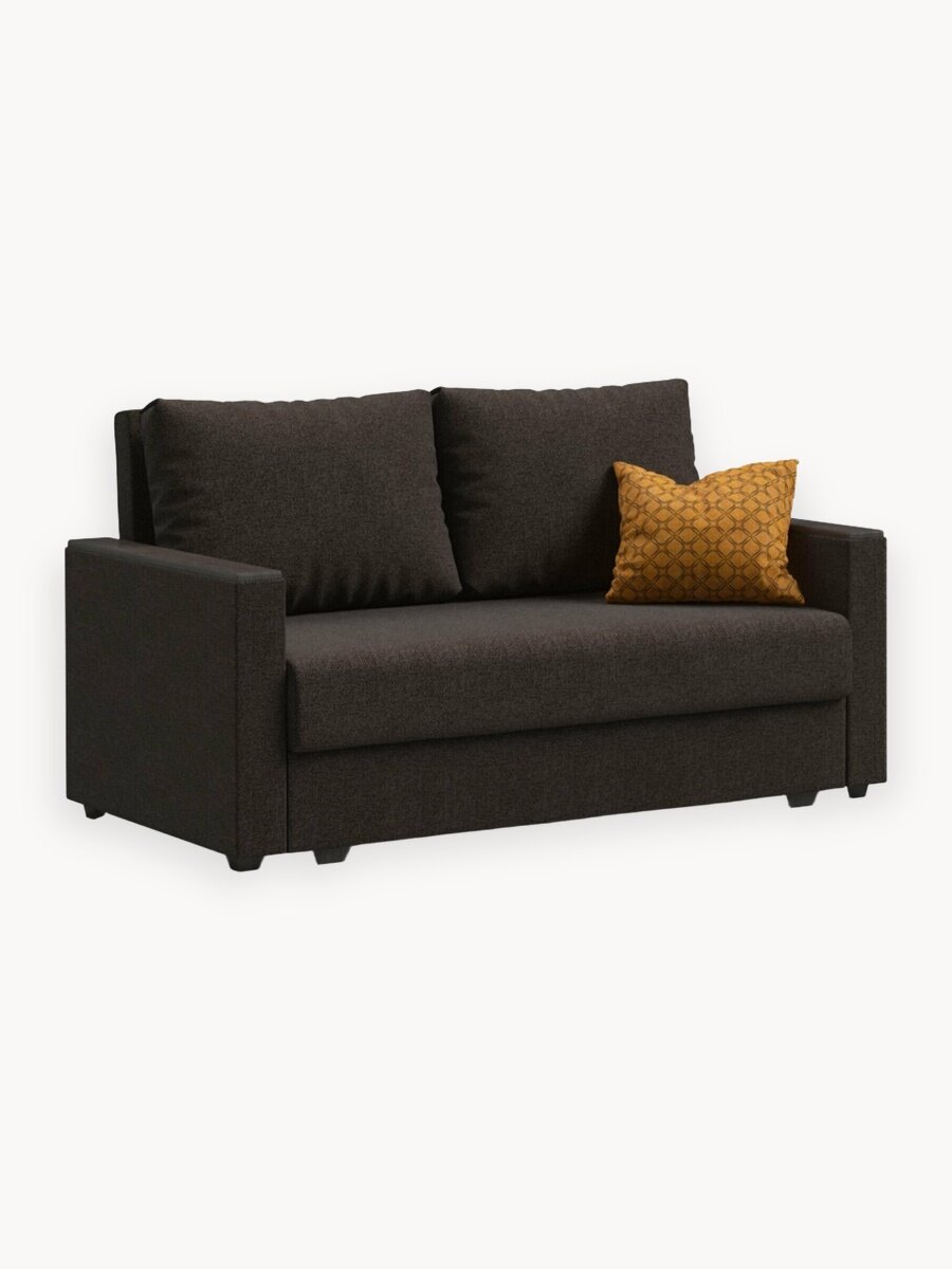 Диван-кровать Атланта-2 Лайт, с ящиком для хранения, еврософа, рогожка Malmo шоколад, 155х95х89 см