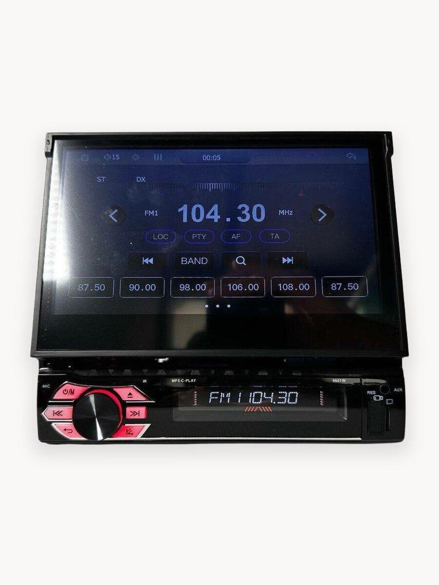 Автомагнитола 1din CarPlay с выдвижным экраном