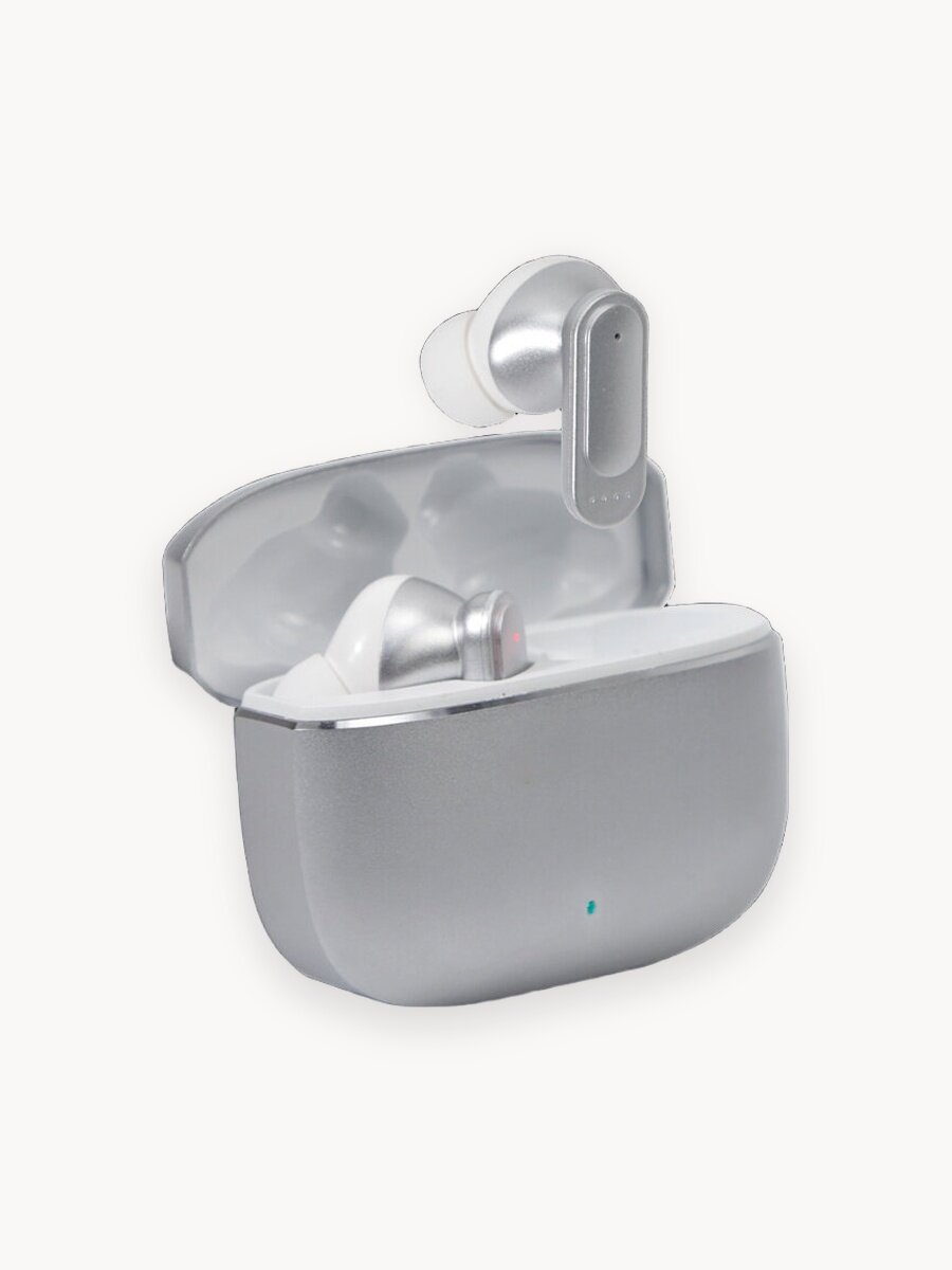 Наушники беспроводные с шумоподавлением, наушники игровые, блютуз наушники, ANC/ENC, серебристый