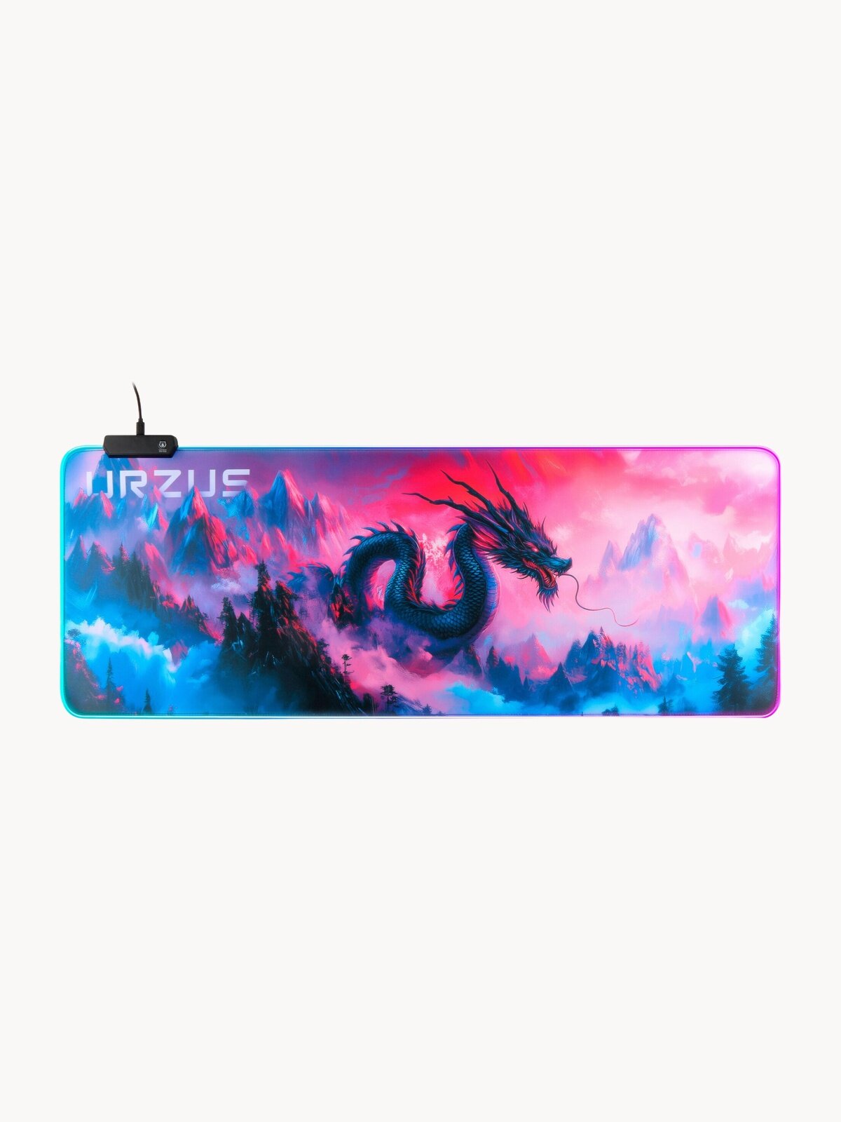 Коврик для мыши игровой URZUS 800х300 мм с подсветкой большой тканевый (UR-5332103)