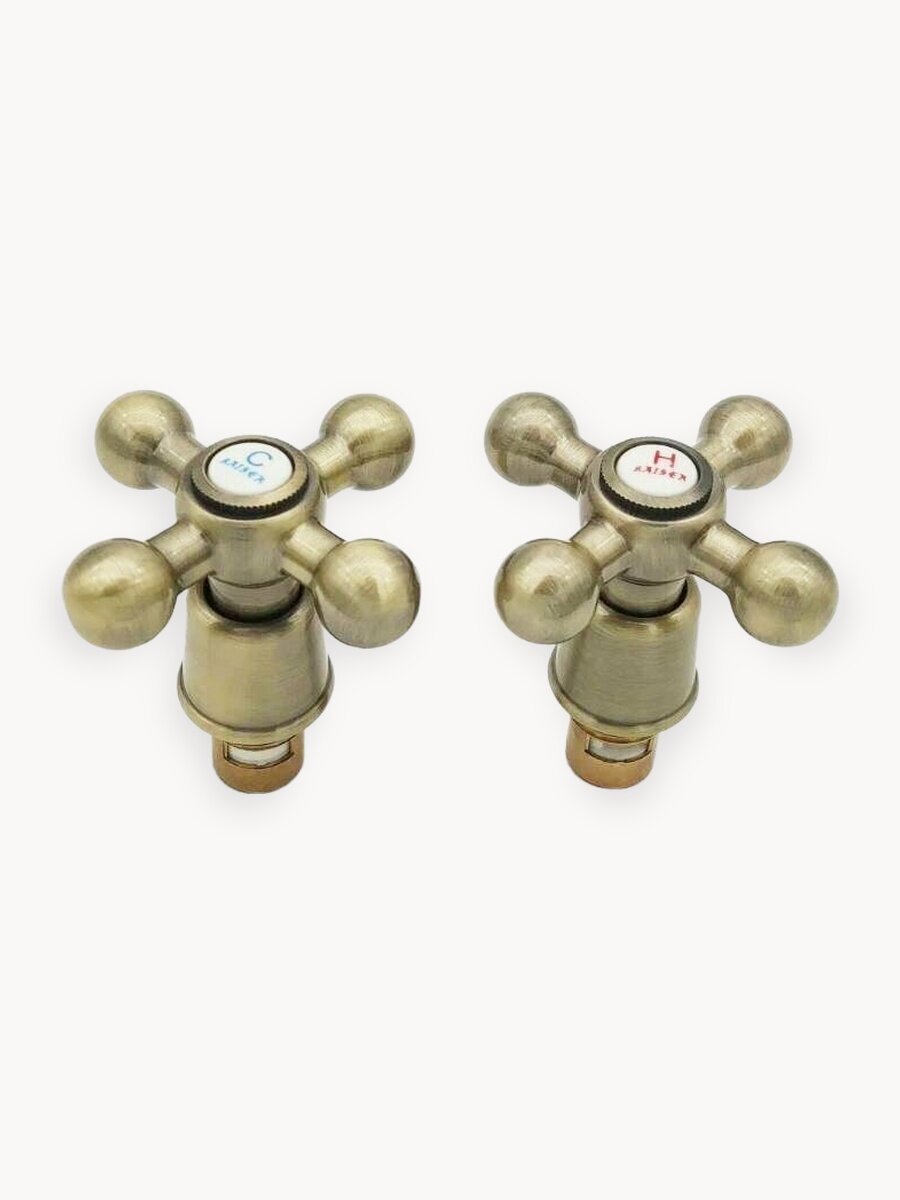 Маховик KAISER 7520 Bronze крест с кран-буксой (пара)