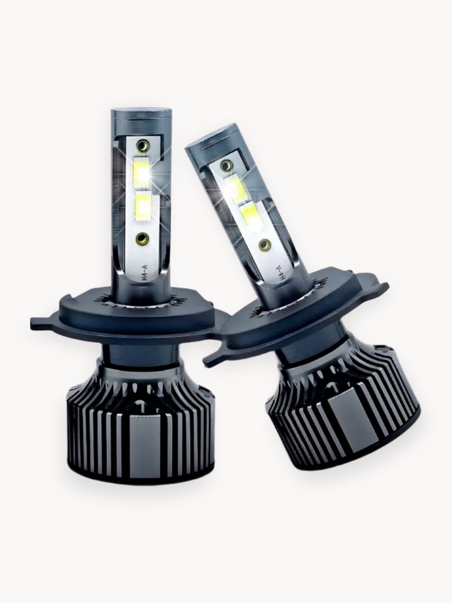 Лампы H7 LEDBEVISION, светодиодные, для головного света и противотуманок, холодный белый свет 6500K, 2 шт.