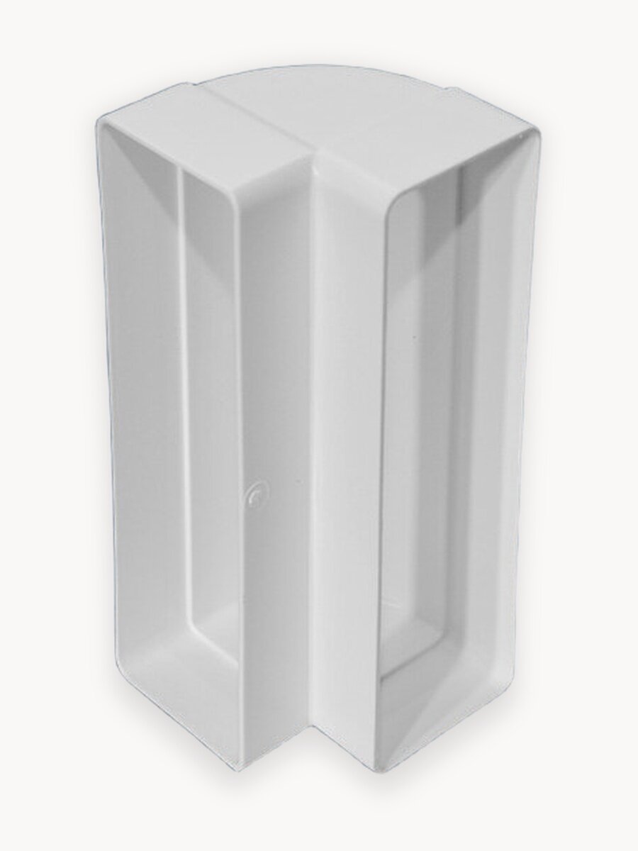 Колено соединительное вертикальное 90 градусов 60х204 мм полистирол ударопрочный, белый