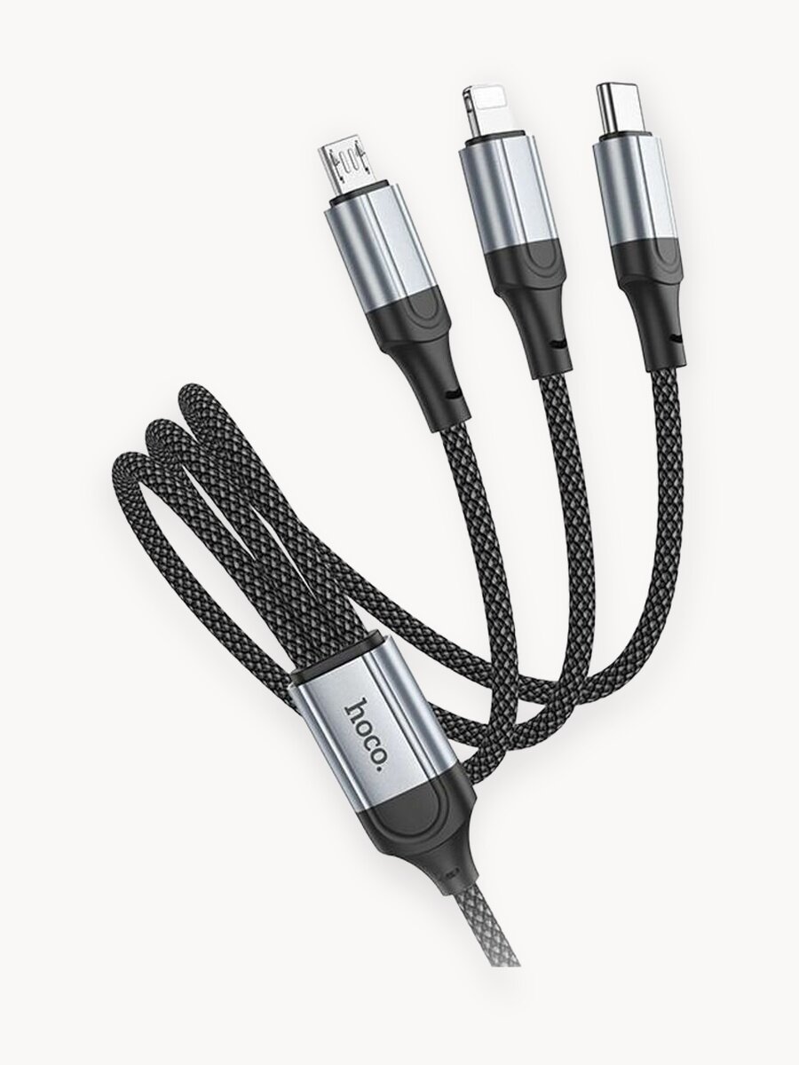 Кабель 3 в 1 type-c micro usb iphone