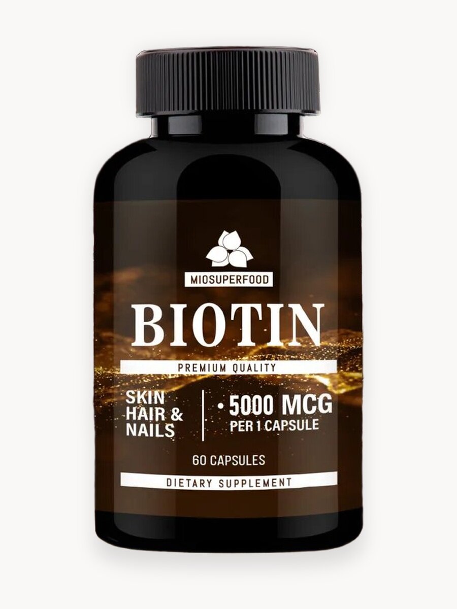 Биотин 5000 витамины для женщин, для красоты волос, кожи и ногтей Miosuperfood Витамин B7